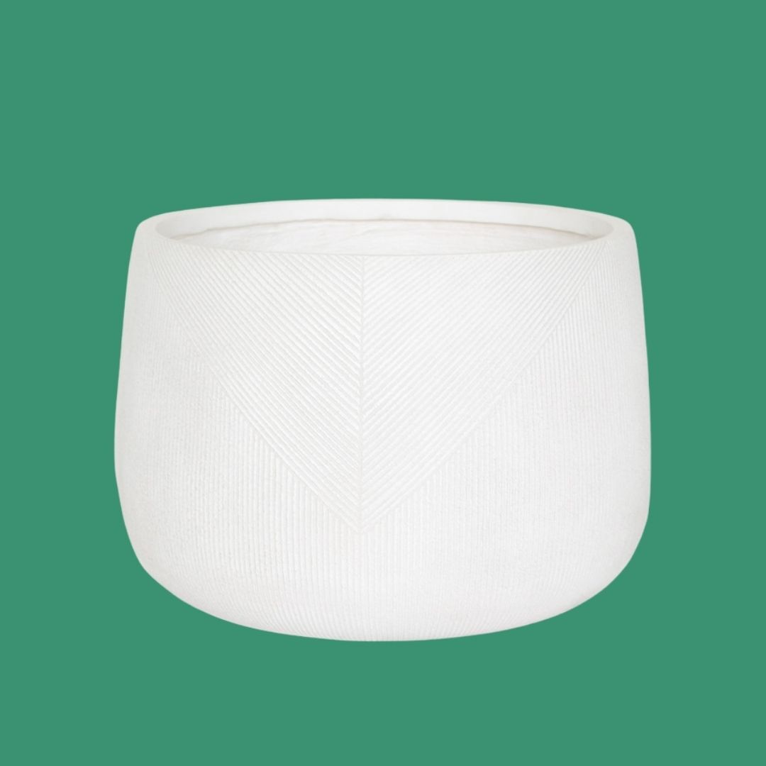 Symmetry Short Round Planter - White | Tend Greenpoint
